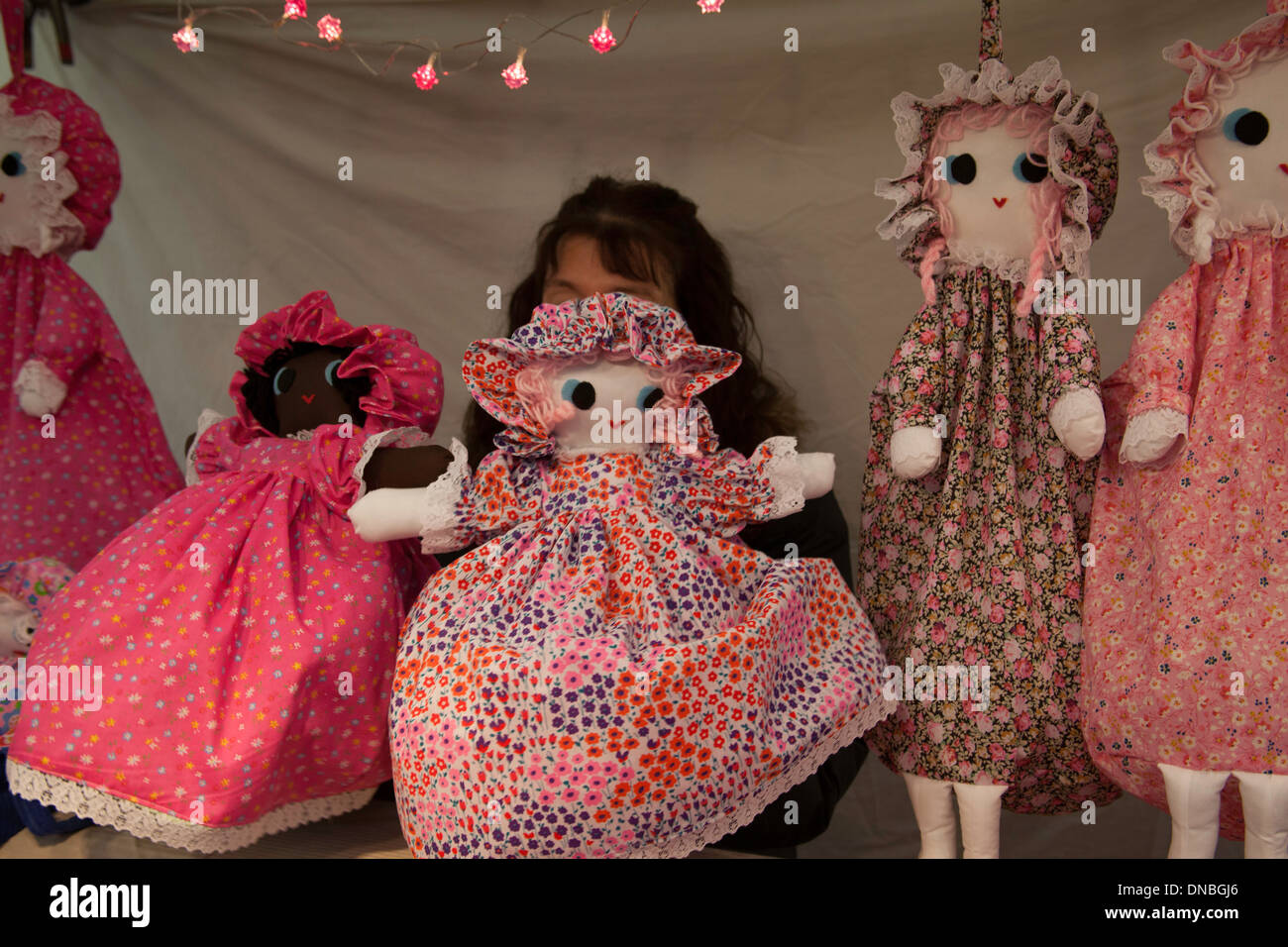 Fabric dolls on a market stall in Covent Garden London Stock Photo - Alamy