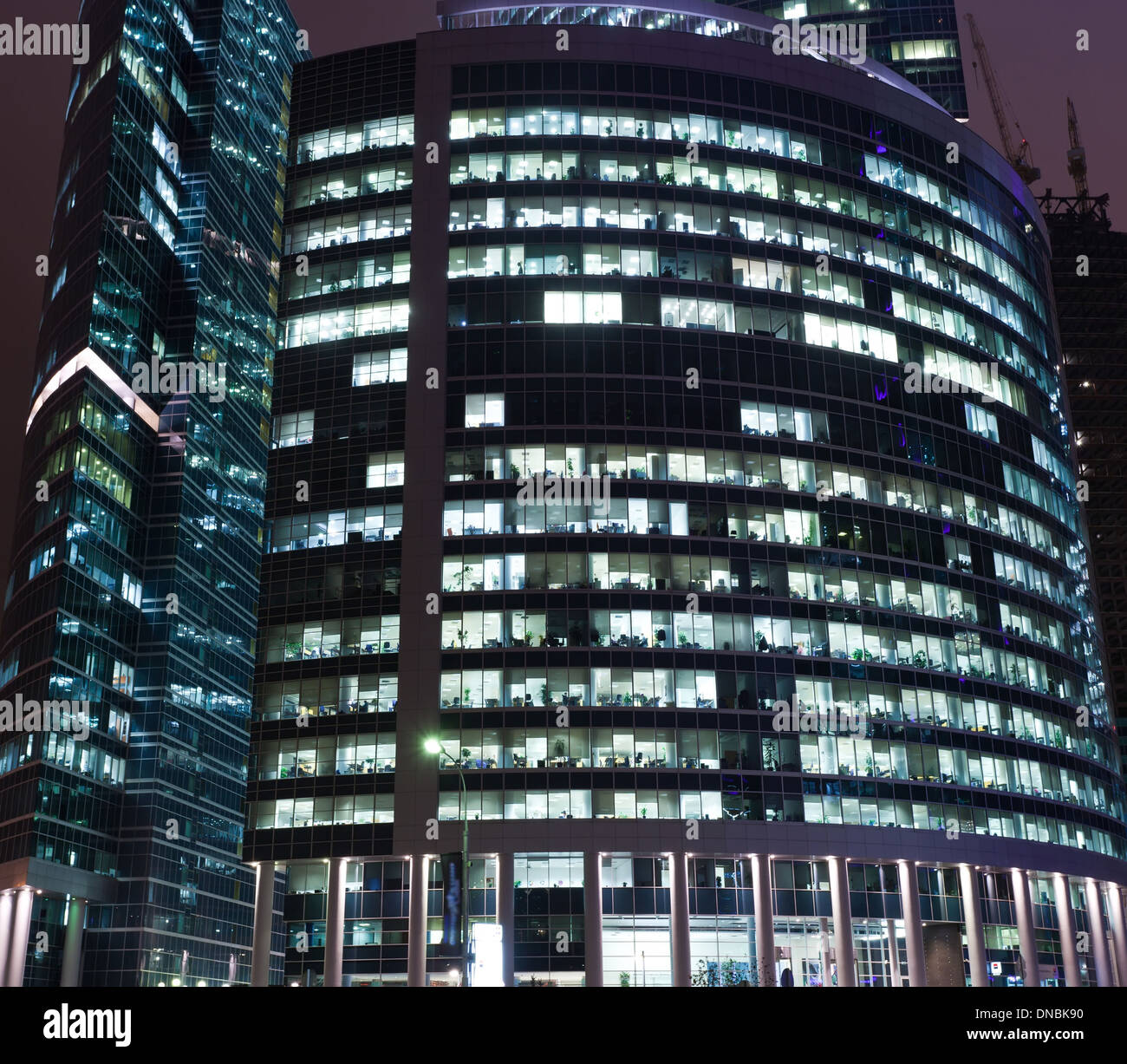 Skyscrapers at night Stock Photo - Alamy