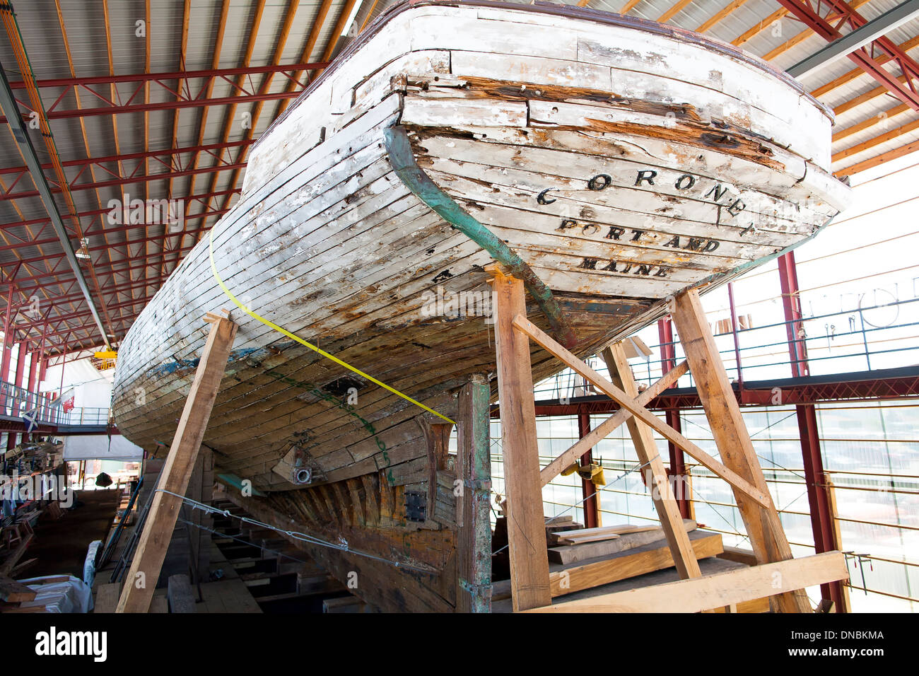 The famous classic sailing schooner yacht Coronet being restored at the ...