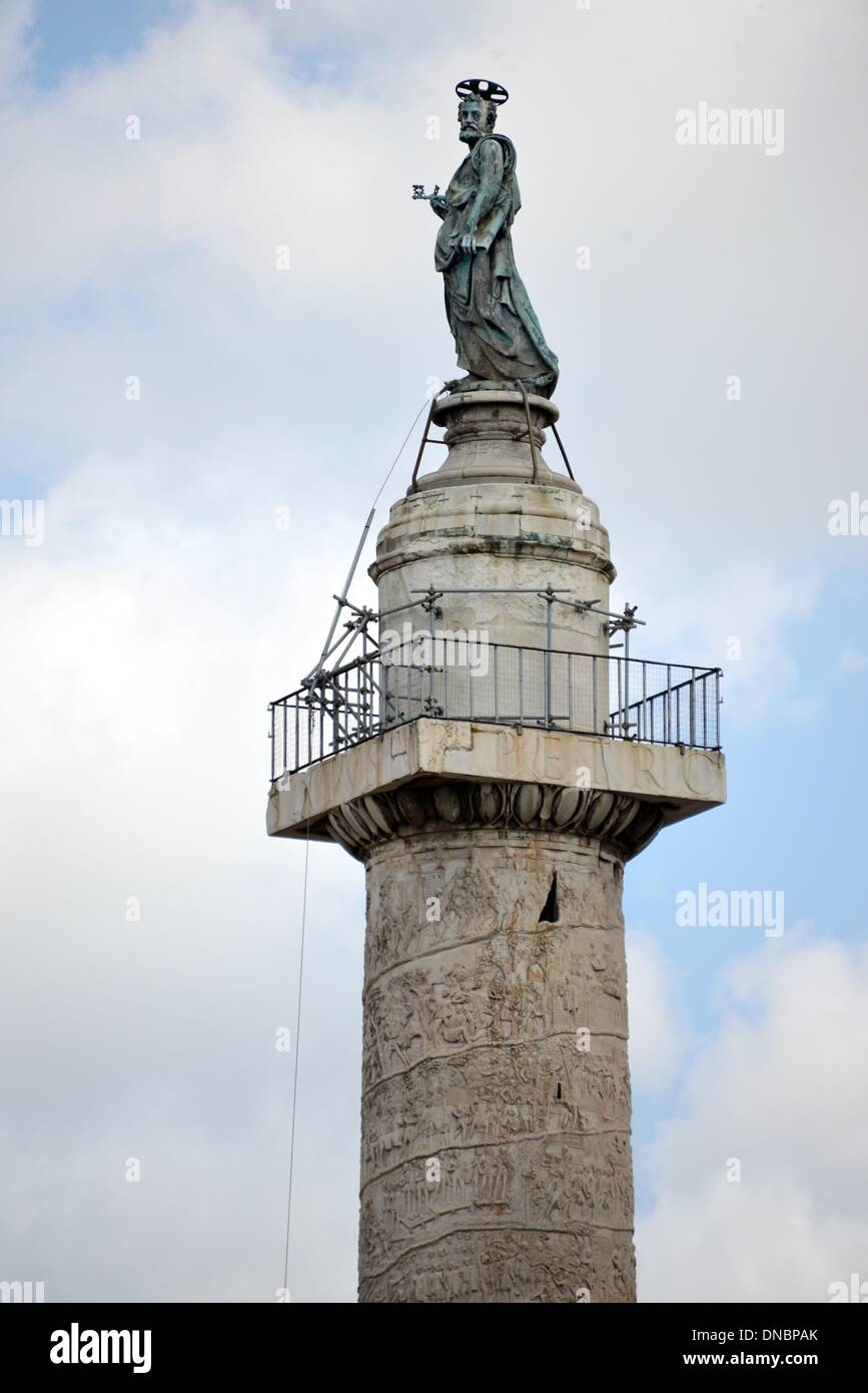 The Trajan's column on the Trajan's Forum is pictured in Rome, Italy ...