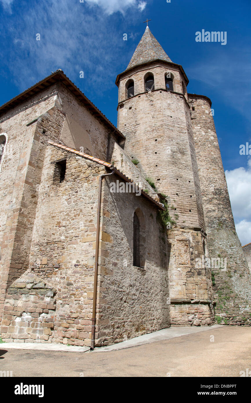 Old church in the village of Monesties in the mid pyrenees region of ...