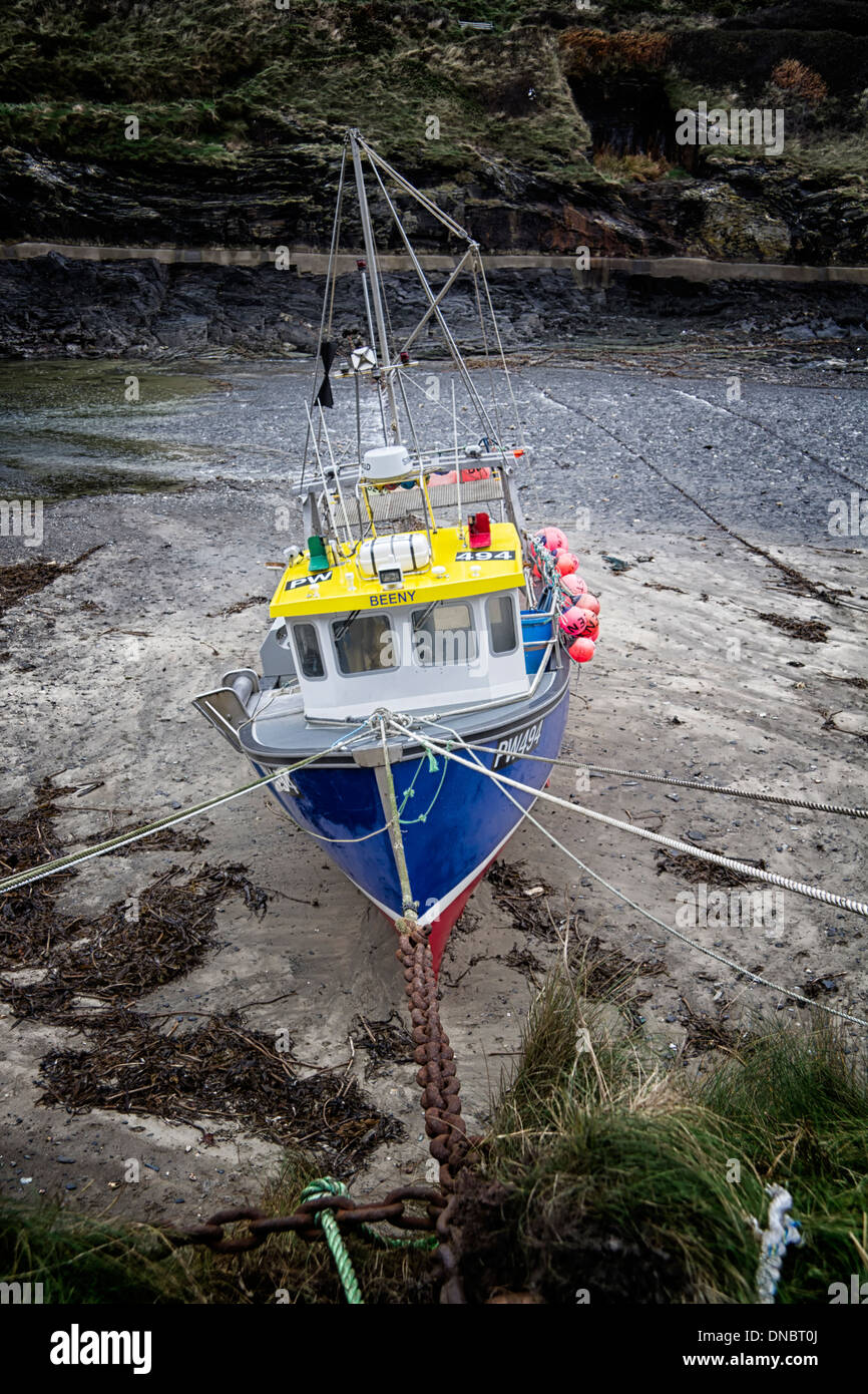 Fishing boat boscastle harbour cornwall hi-res stock photography and ...