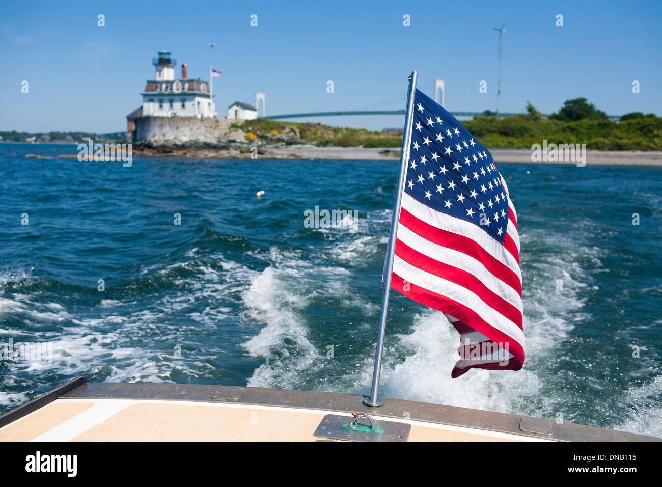 The launch transports guests and visitors to Rose Island lighthouse B&B ...