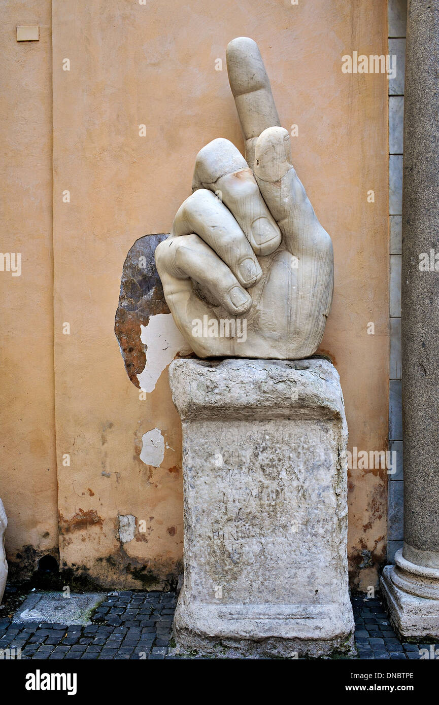 The Colossus of Constantine, Capitoline Museum, Rome, Italy Stock Photo ...
