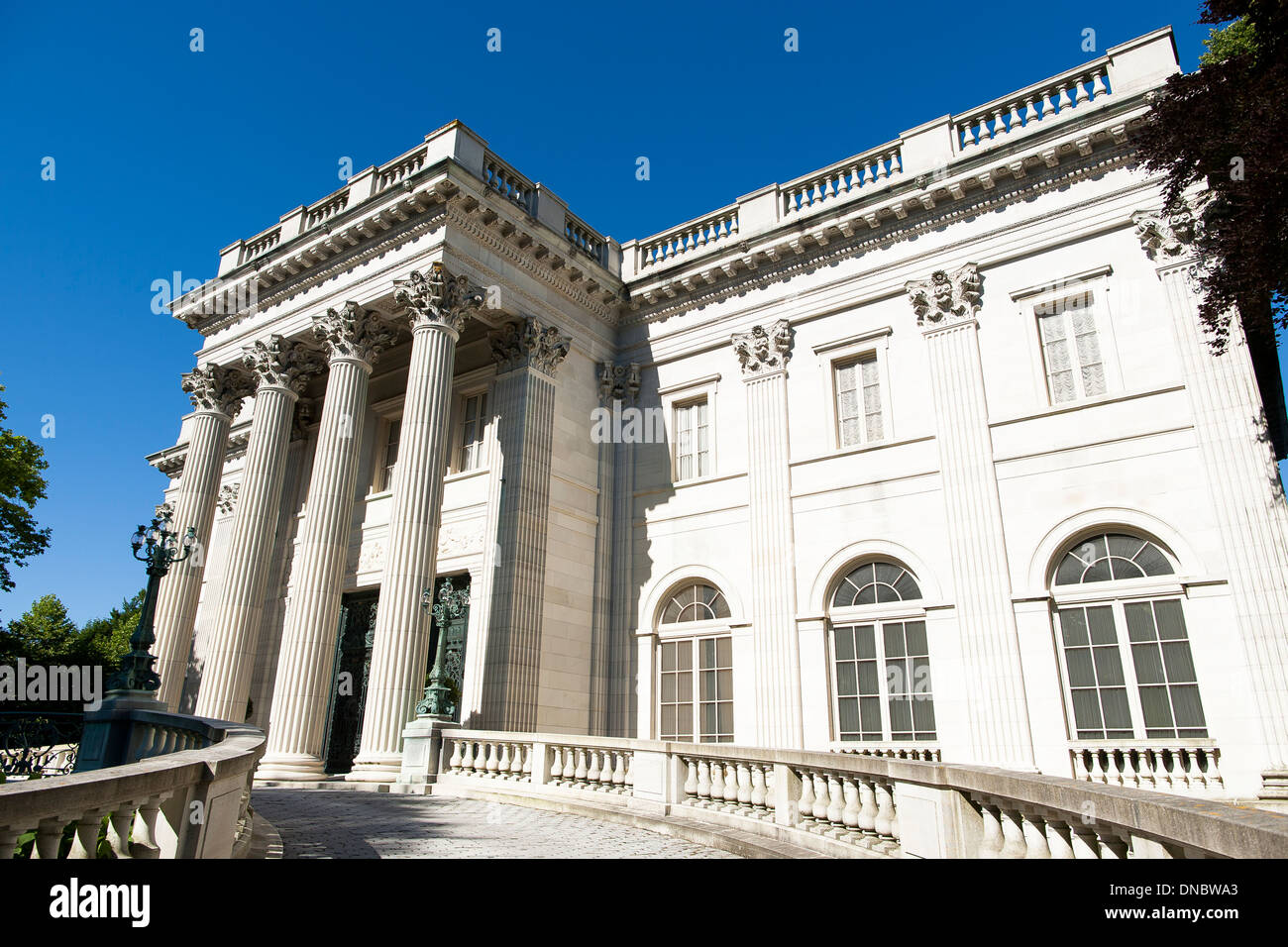 The entrance Marble house, a Newport mansion or Cottage built for the ...