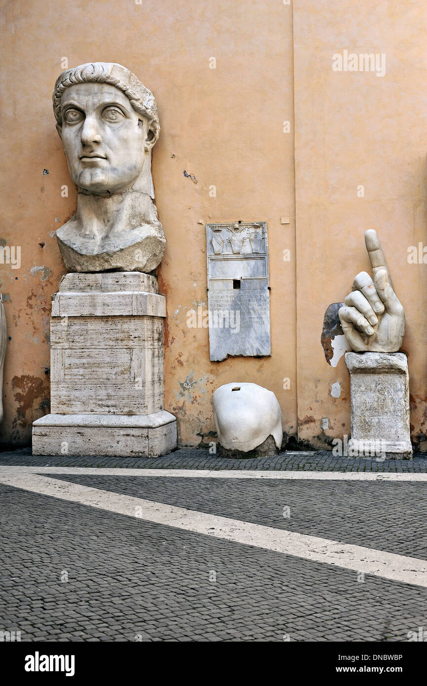 The Colossus of Constantine, Capitoline Museum, Rome, Italy Stock Photo ...