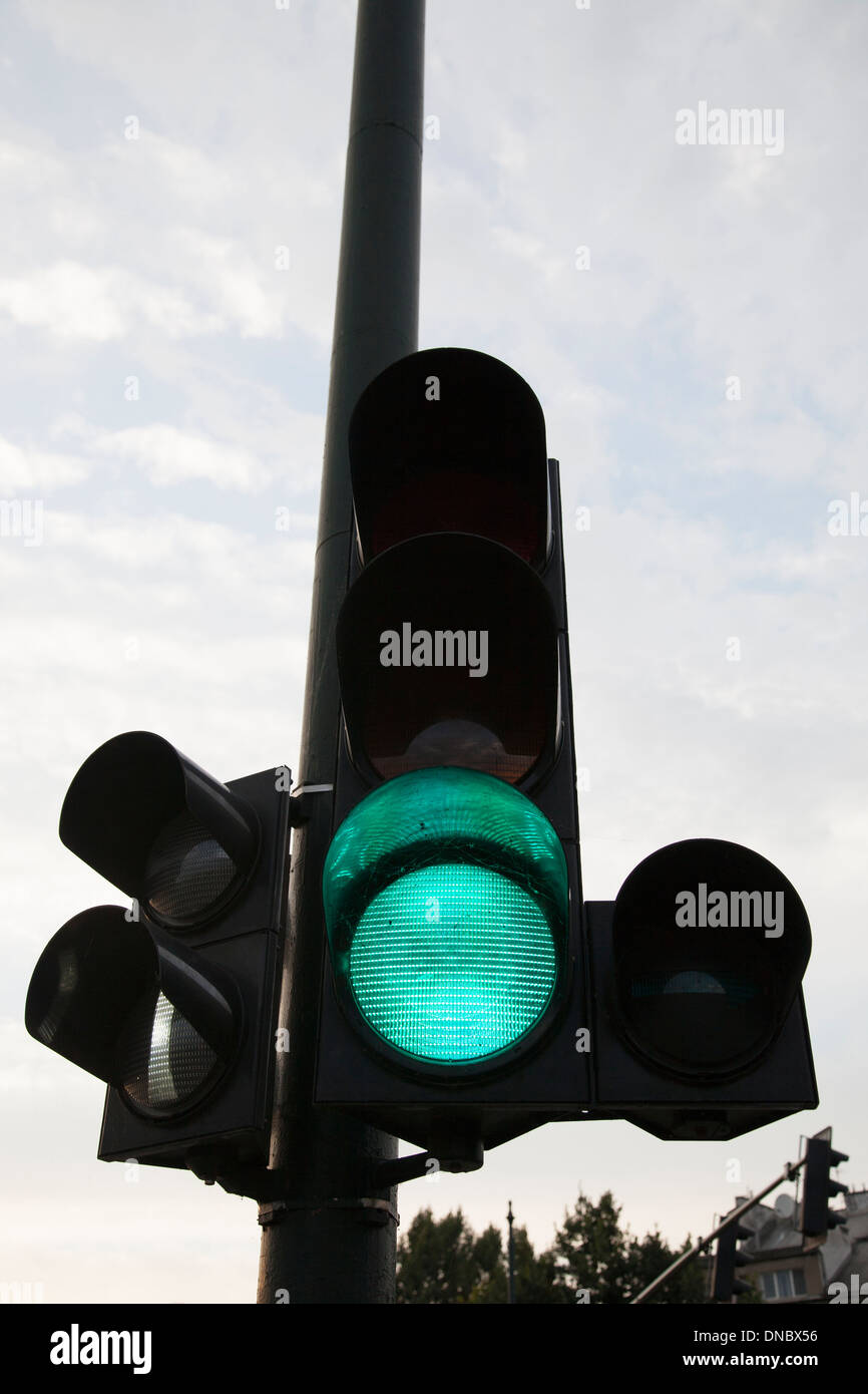 Green Traffic Light in Urban Setting Stock Photo - Alamy