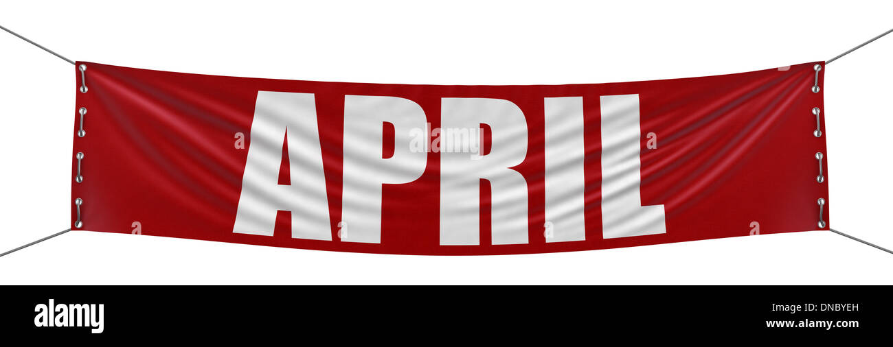 April Banner (clipping path included Stock Photo - Alamy