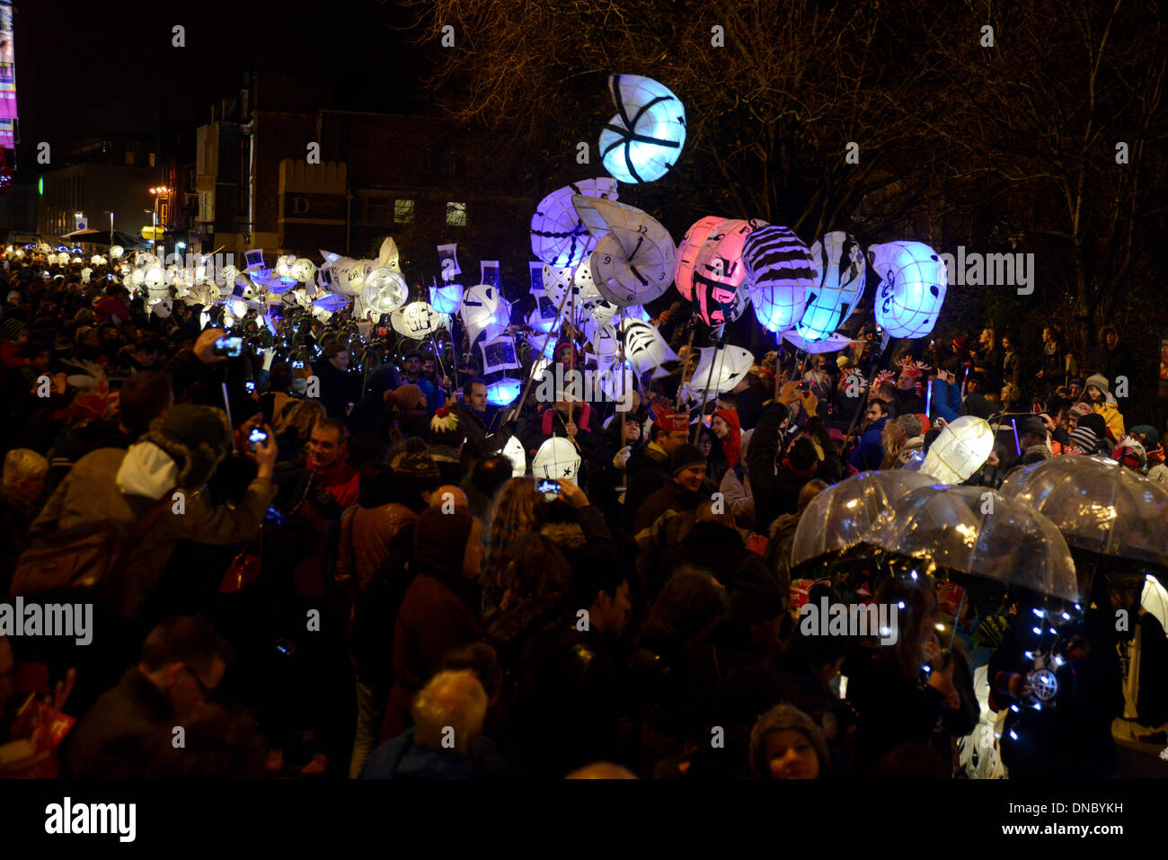 Brighton, UK. 21st Dec, 2013. Thousands of people celebrating the ...