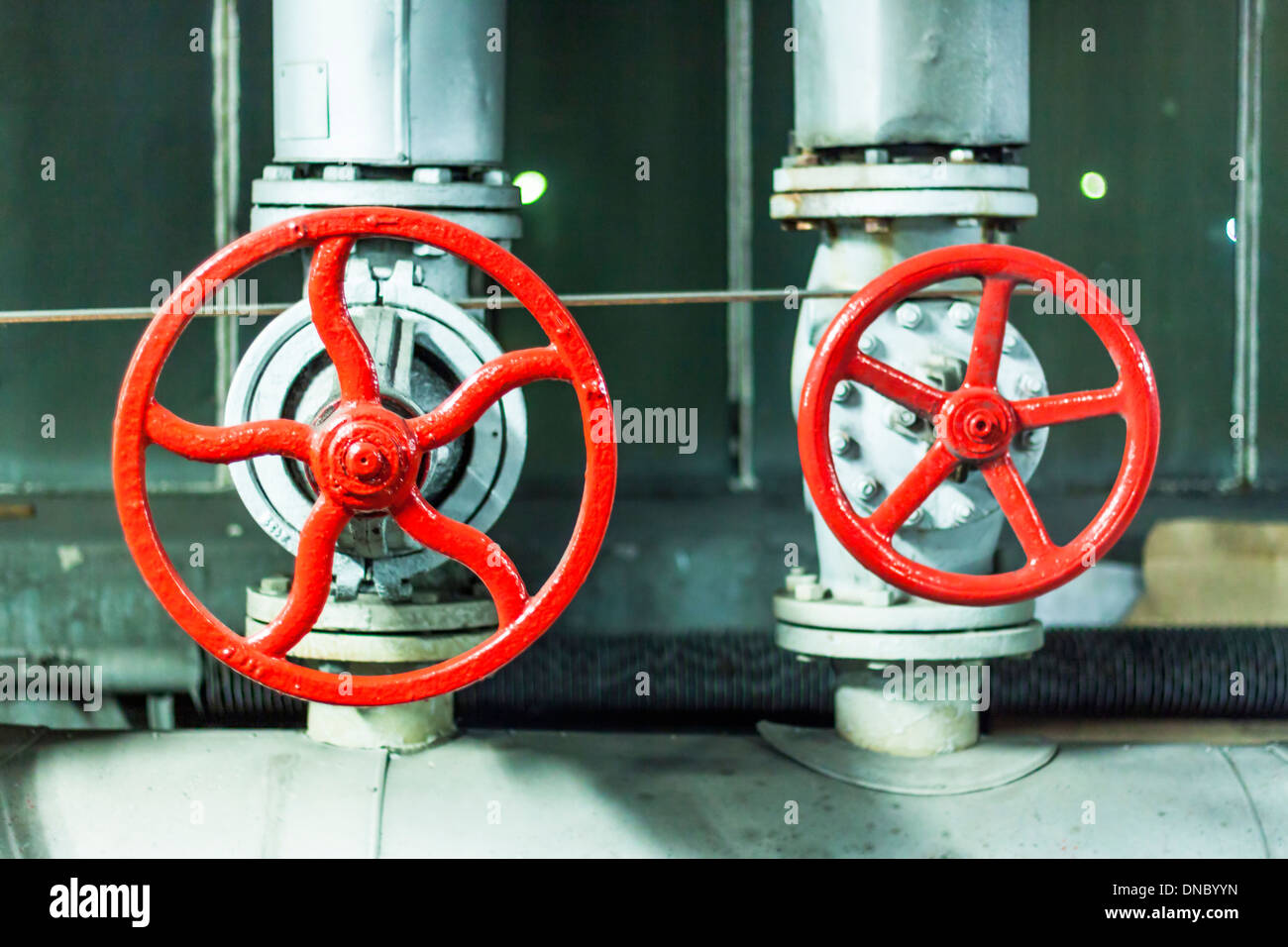 Red safety valves Stock Photo - Alamy