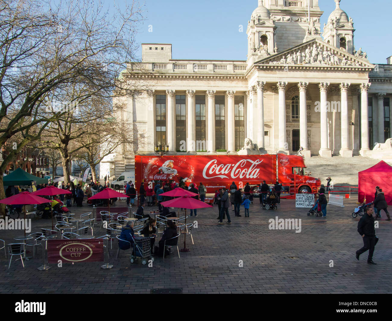 Coca Cola Truck in front of Portsmouth Guildhall, Hampshire. England ...