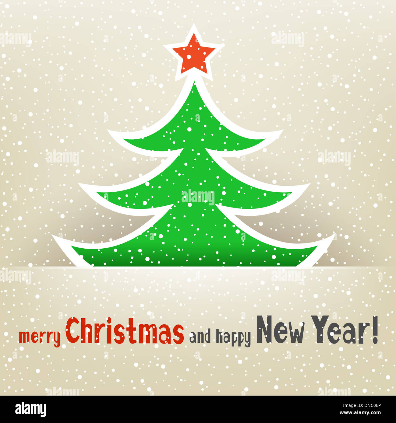 Christmas tree and snow card Stock Photo - Alamy