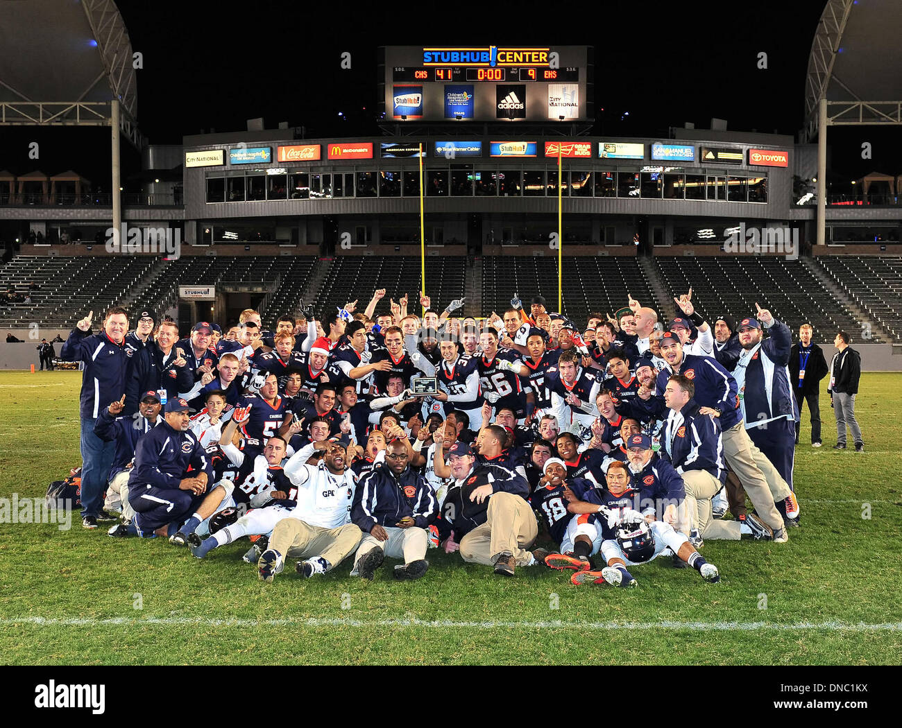 Carson, CA, . 21st Dec, 2013. The Chaminade Eagles pose for a photo ...