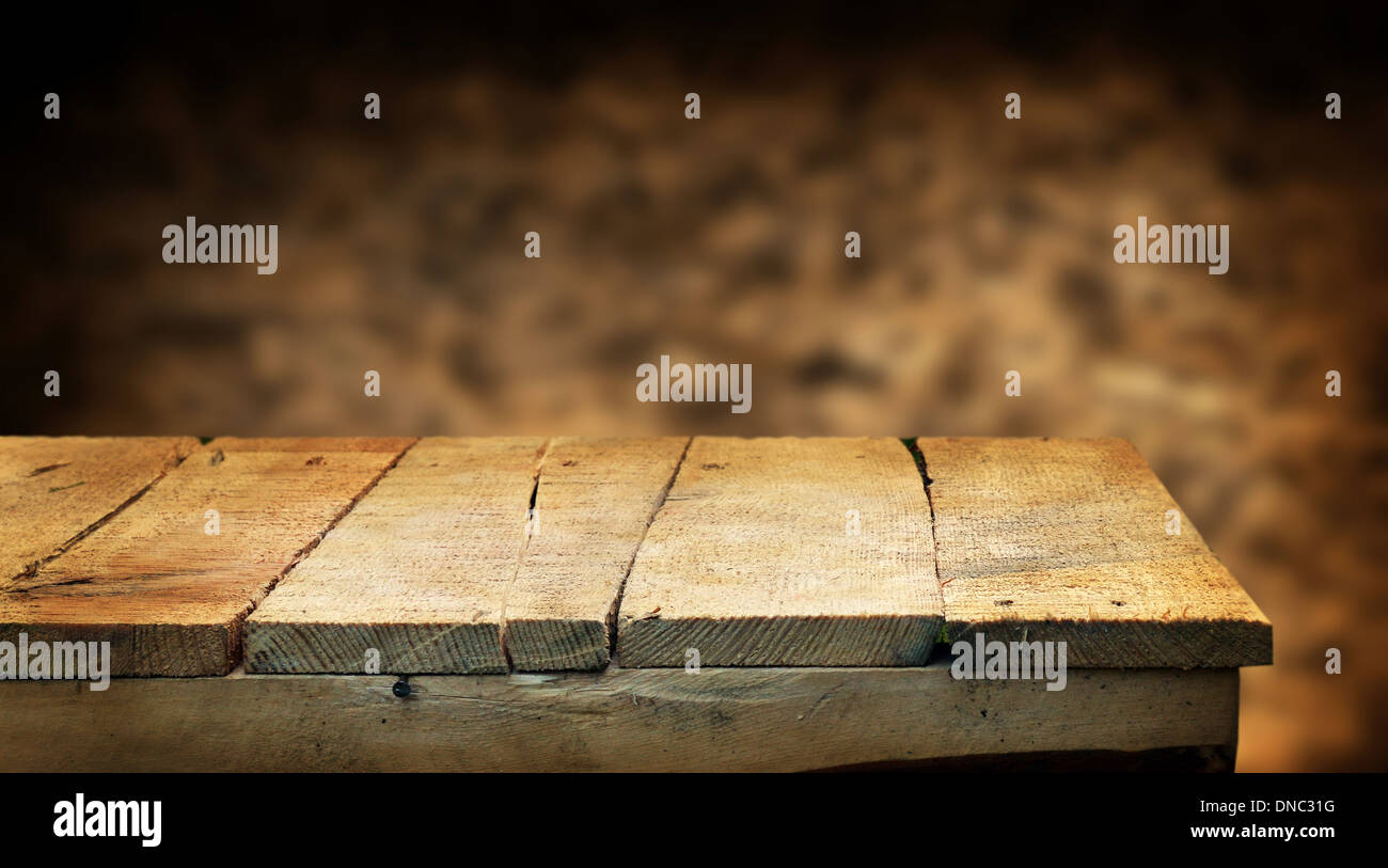 Empty wooden table for product display montages Stock Photo - Alamy