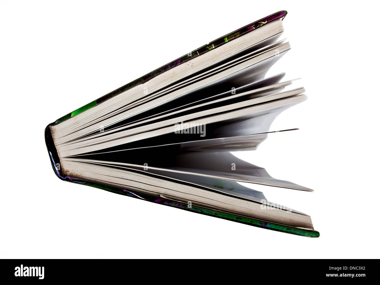 open book in vertical position isolated on white Stock Photo - Alamy