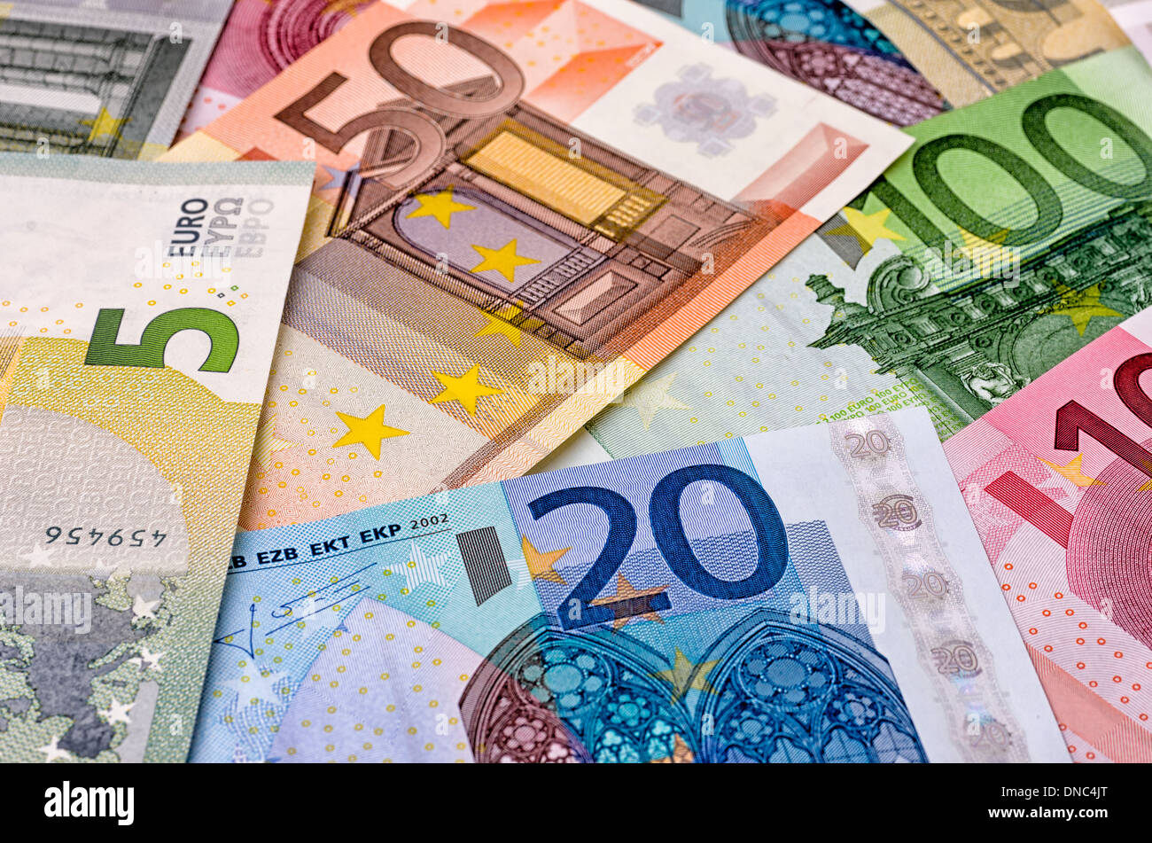 Various euro bank notes Stock Photo - Alamy
