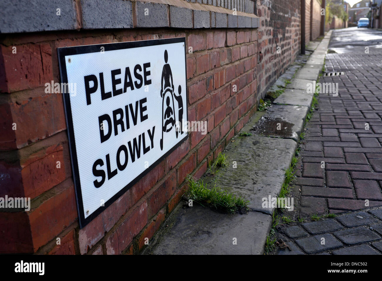 Please drive slowly sign hi-res stock photography and images - Alamy