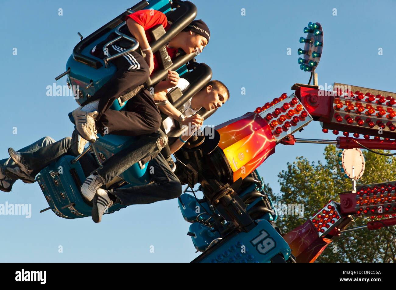 Newcastle Hoppings funfair Stock Photo - Alamy