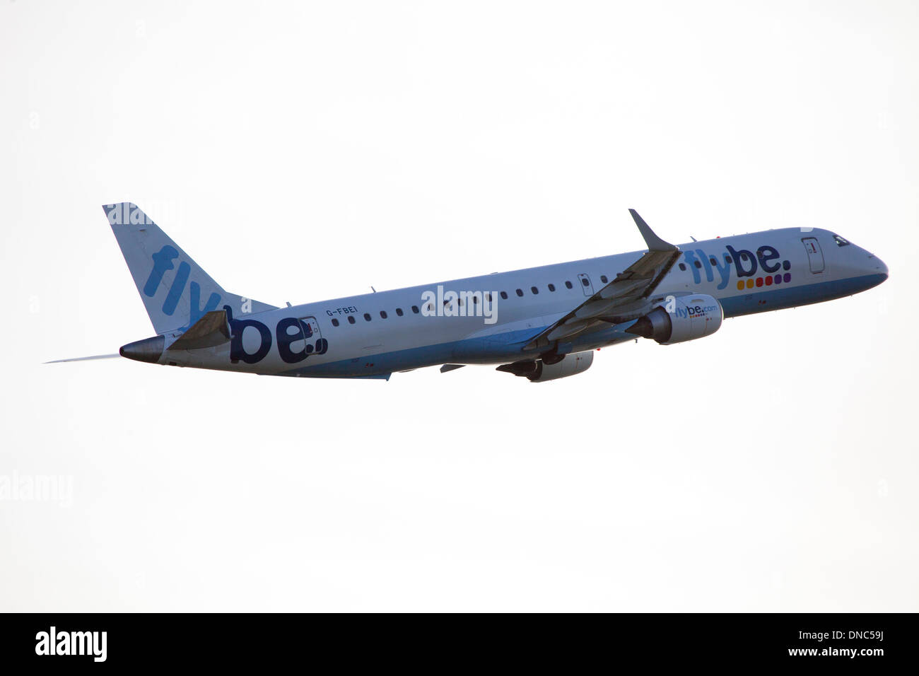 Flybe aeroplane taking off at Manchester Airport Stock Photo - Alamy