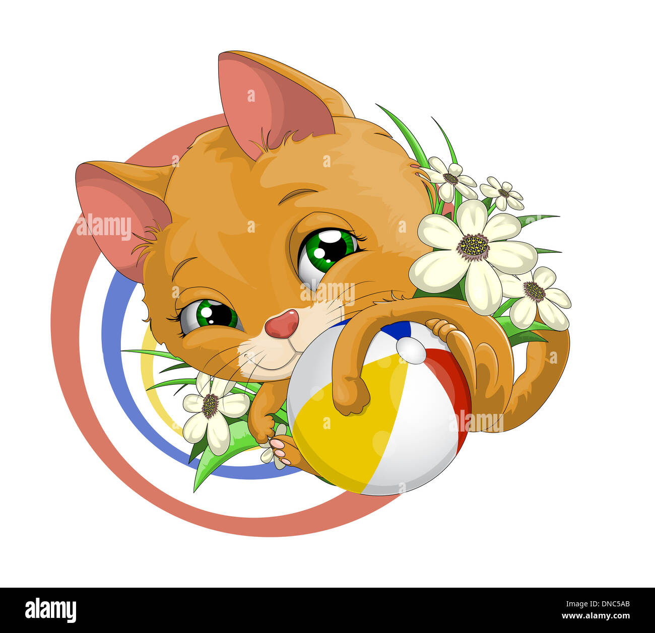 kitten on a ball Stock Photo - Alamy
