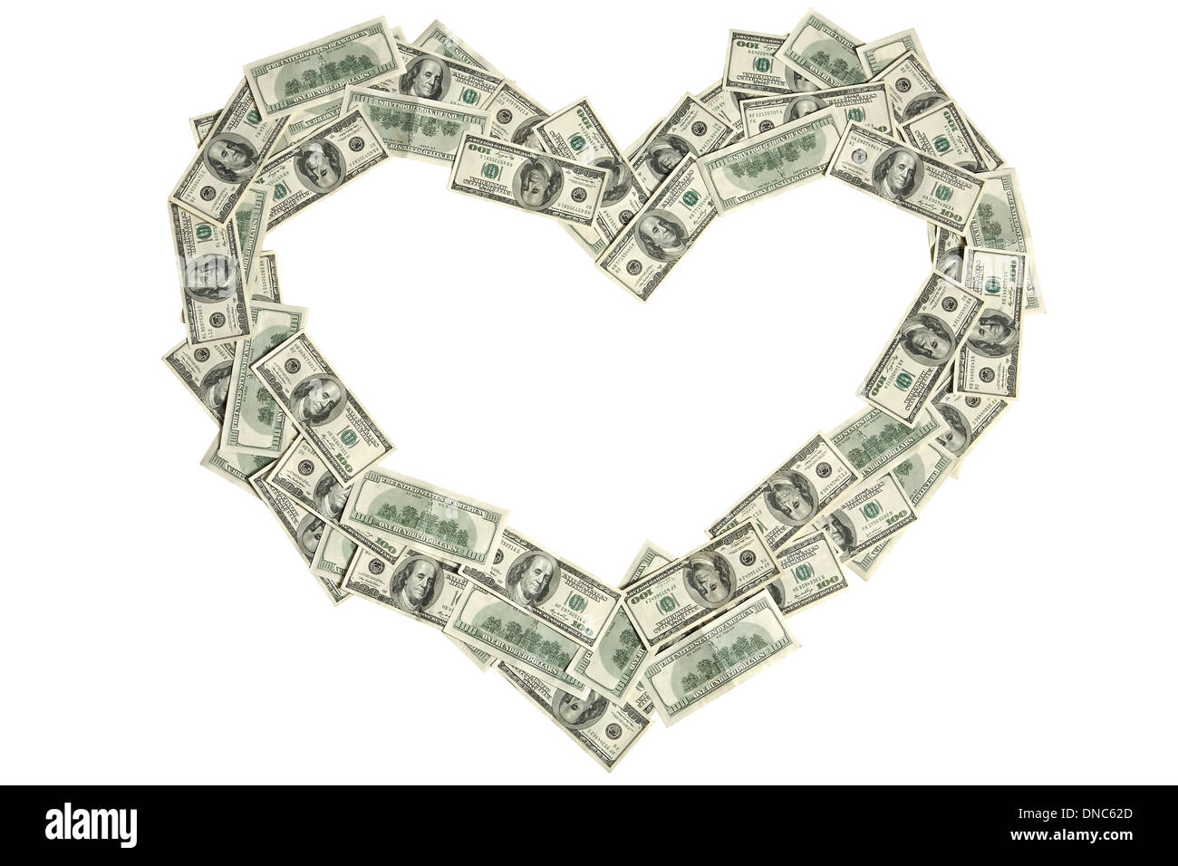 Heart shape made of money Stock Photo - Alamy