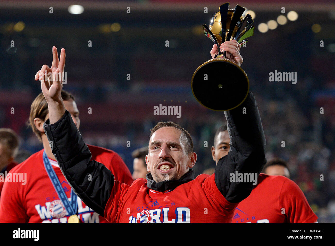 Marrakesh, Morocco. 21st Dec, 2013. Franck Ribery celebrates with the ...