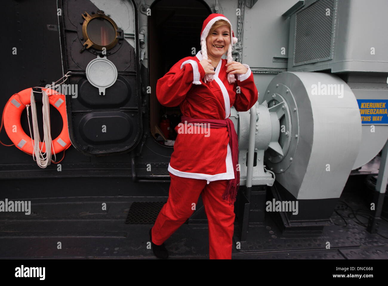 Gdynia, Poland 22nd, December 2013 Santa Clauses invasion on the ORP ...