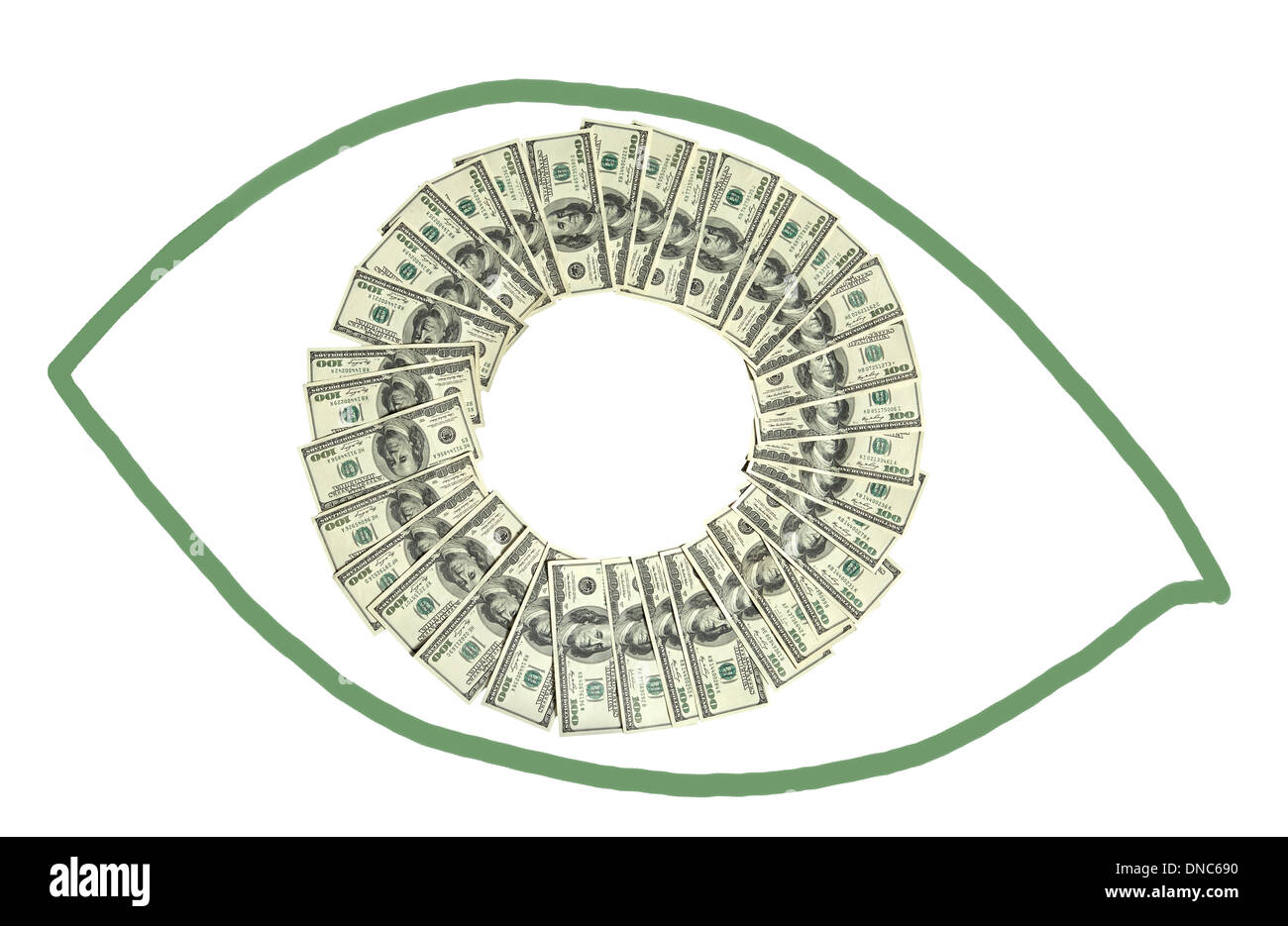 Heap money in hundred Cut Out Stock Images & Pictures - Alamy