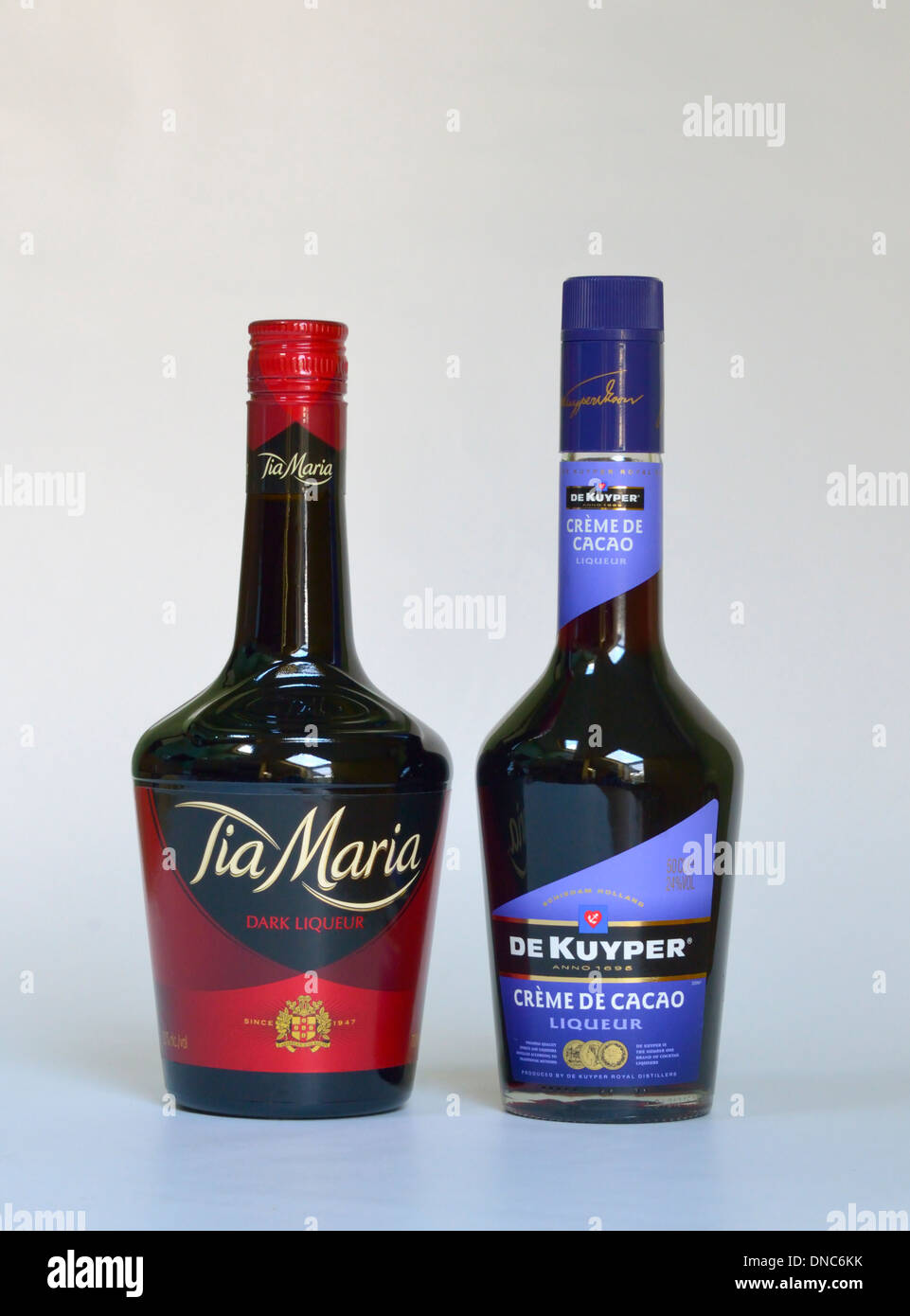 Tia Maria DARK LIQUEUR and DE KUYPER CREME DE CACAO Liqueur bottles ...