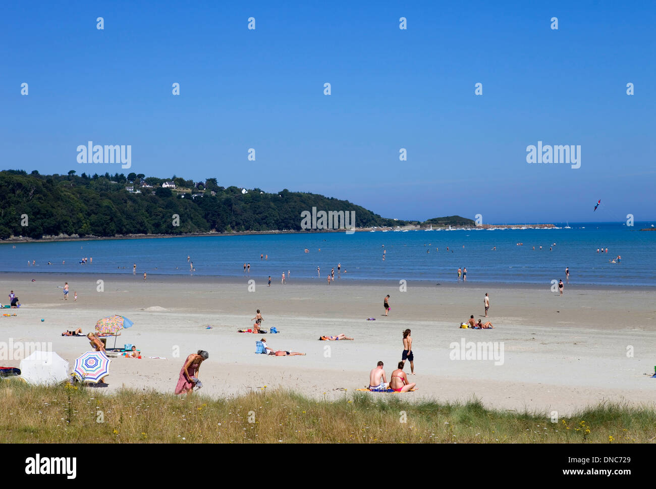 People at the beach, in Brittany, France Stock Photo - Alamy