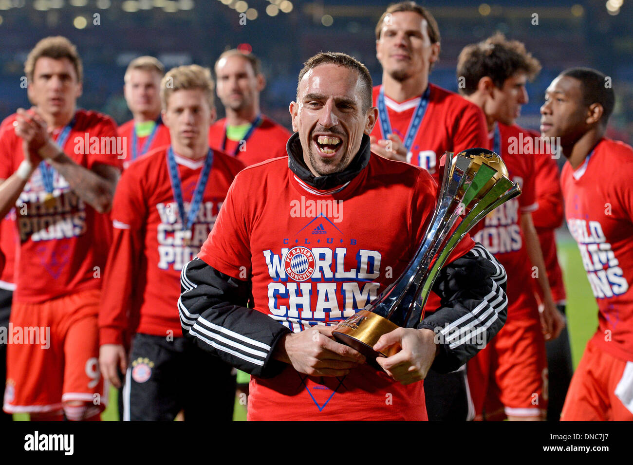 Marrakesh, Morocco. 21st Dec, 2013. Munich's Franck Ribery celebrates ...