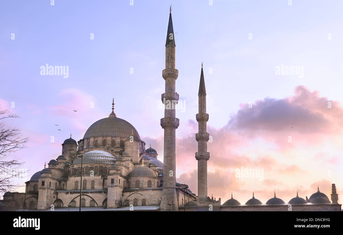 Blue mosque at sunset Stock Photo - Alamy