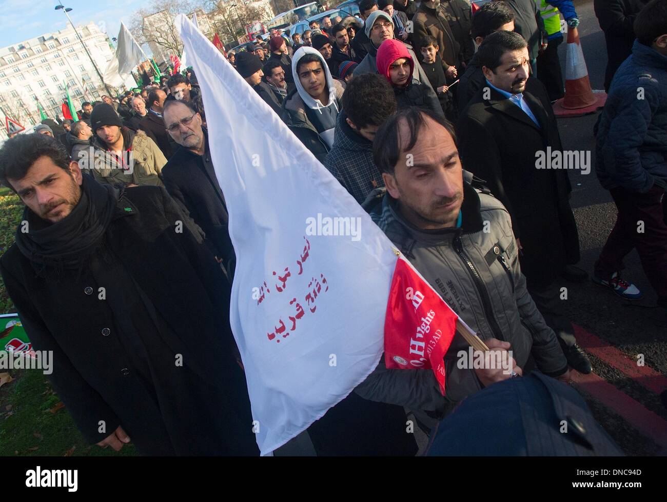 London, UK, UK. 22nd Dec, 2013. Shia muslims march to commemorate a day ...