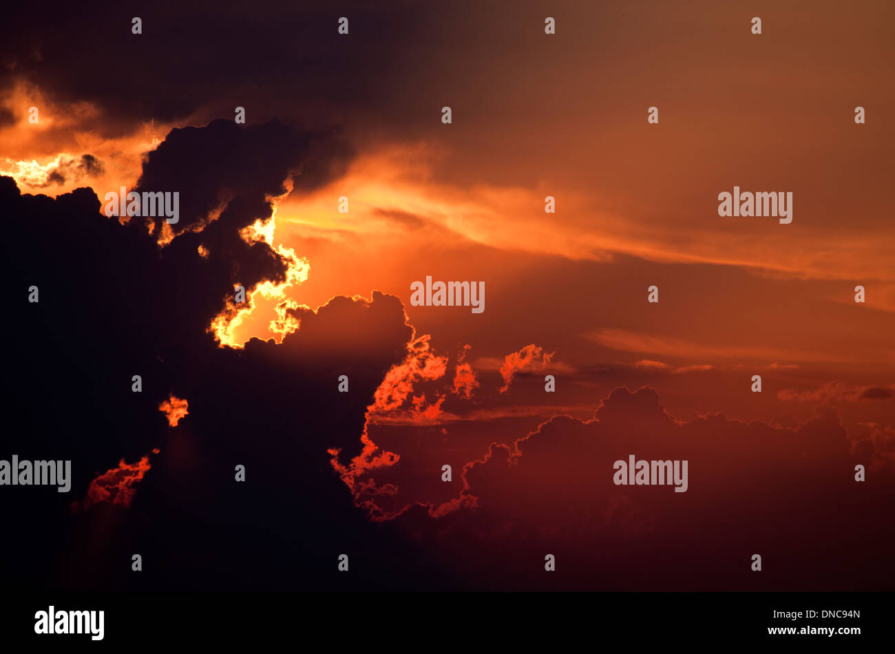 Dramatic red sunset sky Stock Photo - Alamy