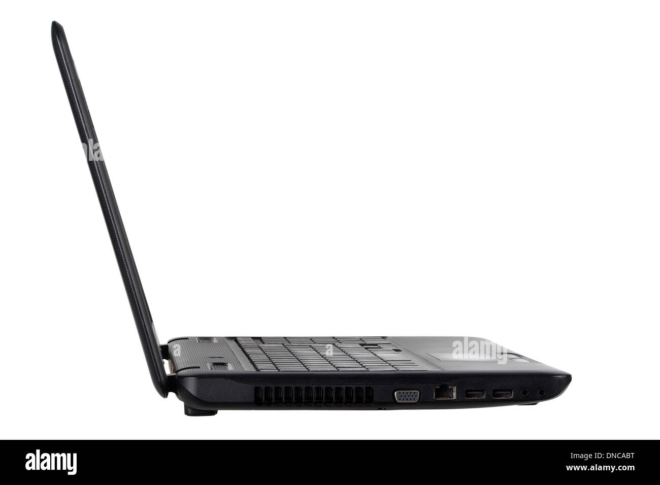 Open laptop isolated on white background Stock Photo - Alamy