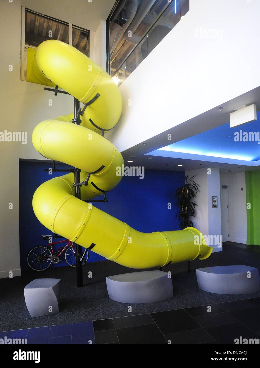 CA, USA. 22nd Nov, 2013. A twisty slide is seen inside the Box ...