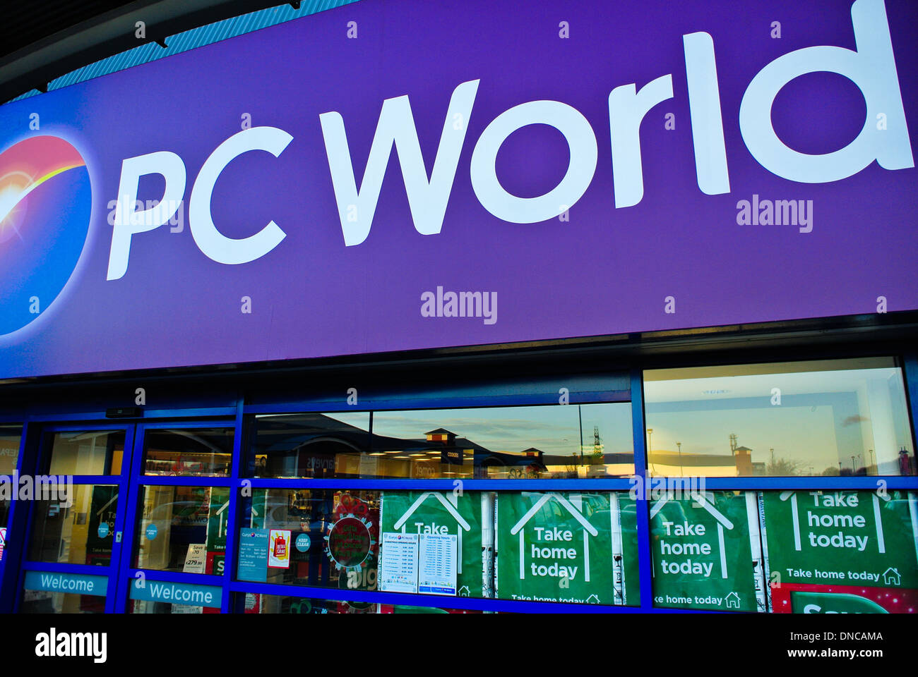 PC World shop sign Stock Photo - Alamy