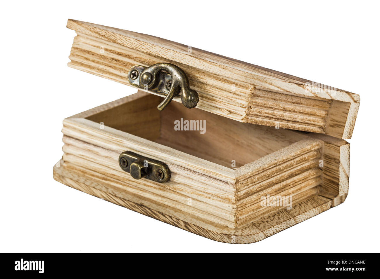 Opened wooden chest, isolated on white background Stock Photo - Alamy