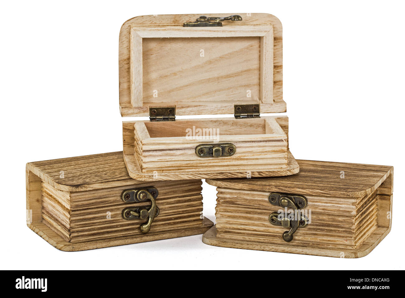 Wooden chest, isolated on white background Stock Photo - Alamy