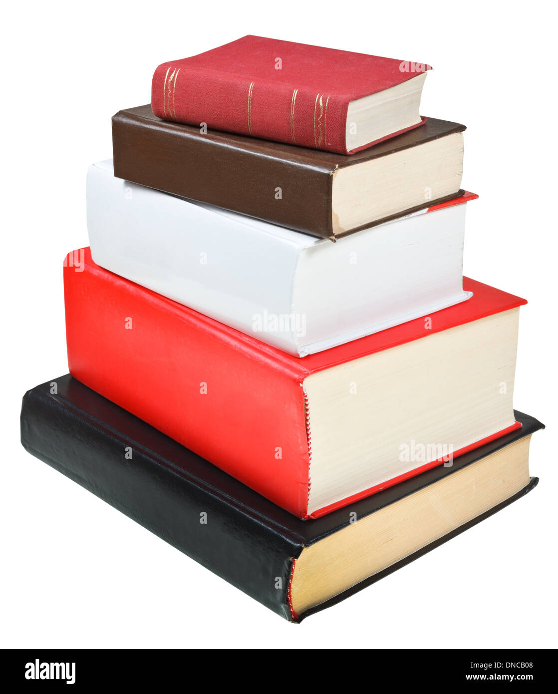 stack different sizes books isolated on white background Stock Photo ...