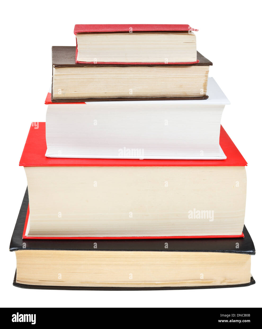 stack different sizes books isolated on white background Stock Photo ...