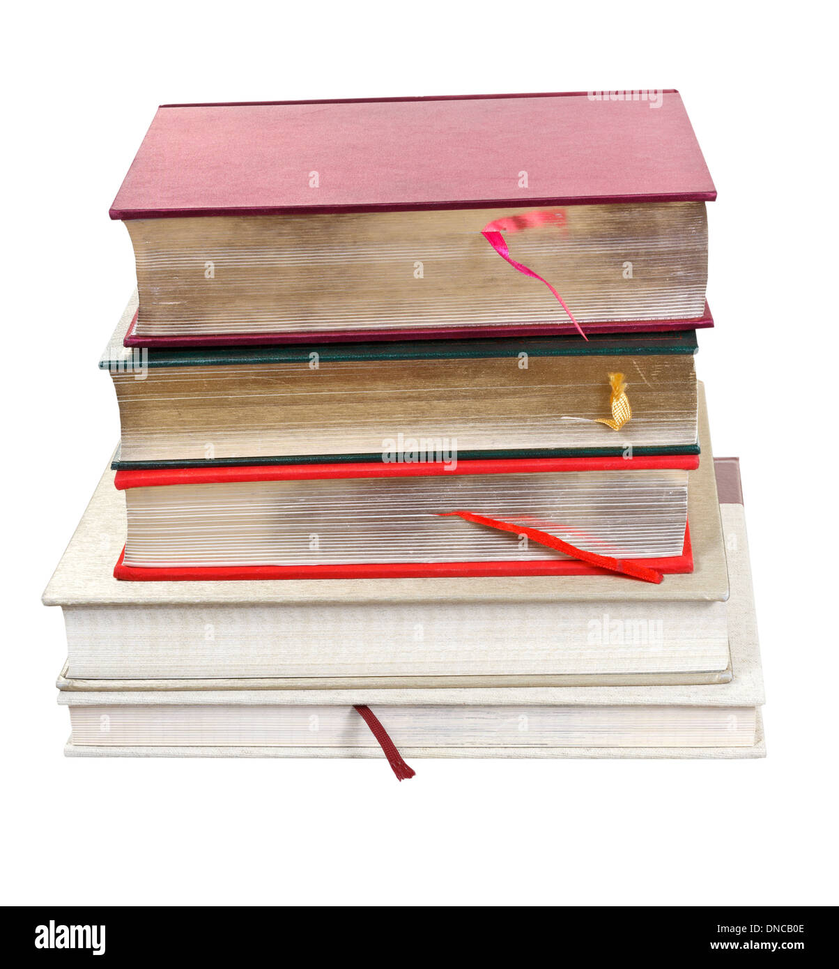 stack of expensive books isolated on white background Stock Photo - Alamy