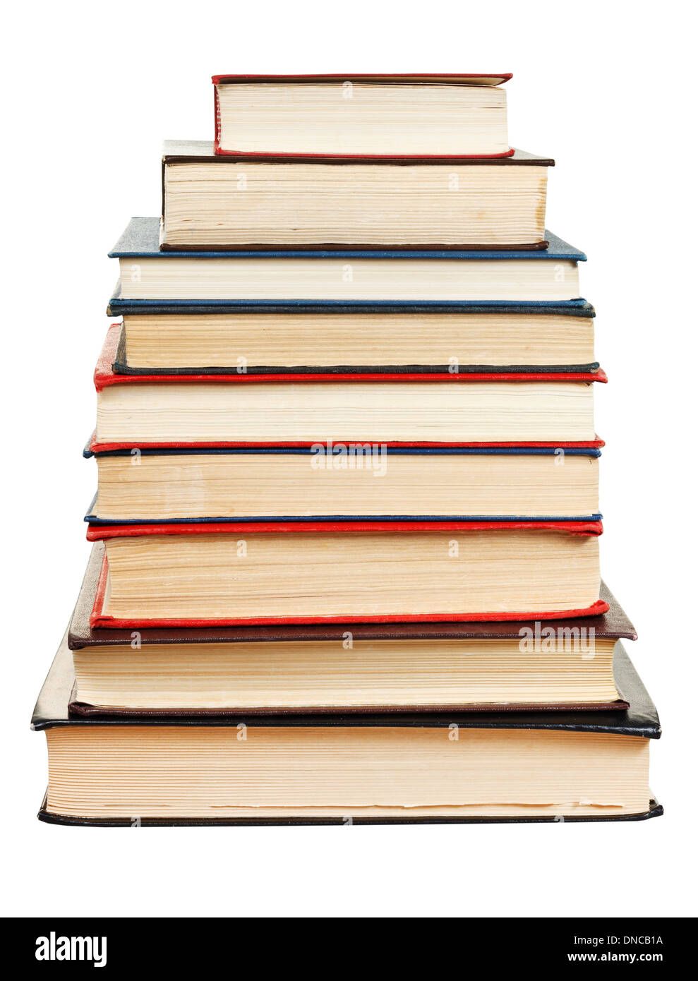 stack of books isolated on white background Stock Photo - Alamy