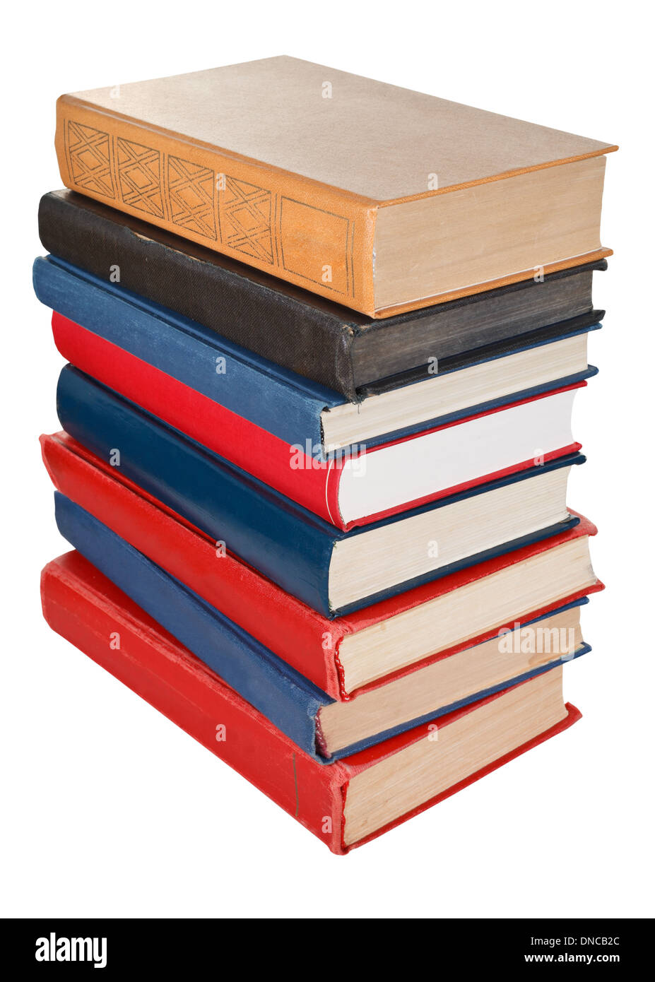 stack of books isolated on white background Stock Photo - Alamy