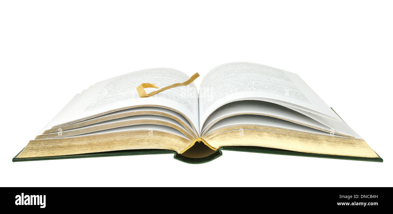 open expensive book isolated on white background Stock Photo - Alamy