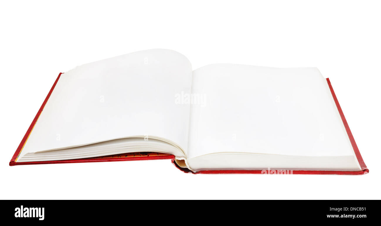 red big blank open book isolated on white background Stock Photo - Alamy