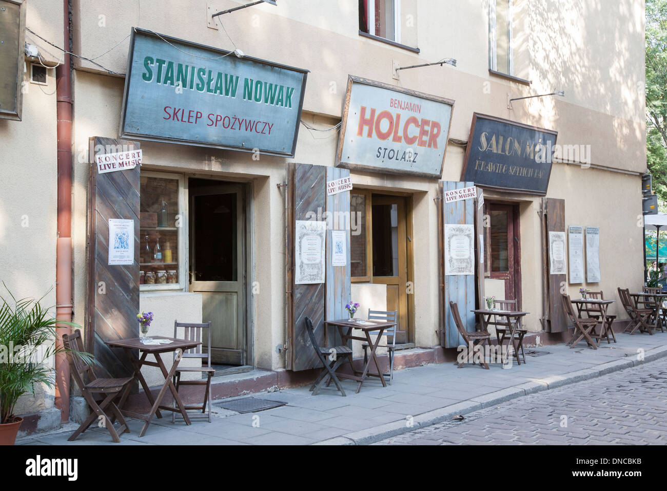 Jewish Themed Bars in Kazimierz Neighborhood; Krakow; Poland Stock ...