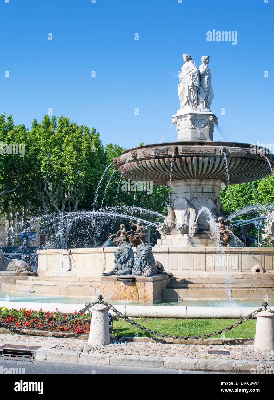 Fountain at the Place de la Rotonde Aix en Provence, France, Europe ...