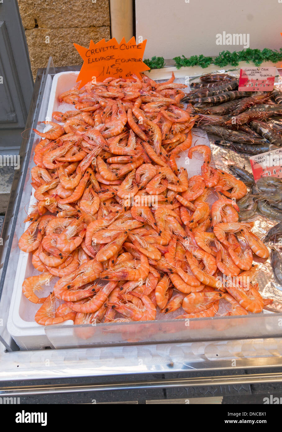Crevettes or prawns for sale at Aix en Provence, France, Europe Stock ...