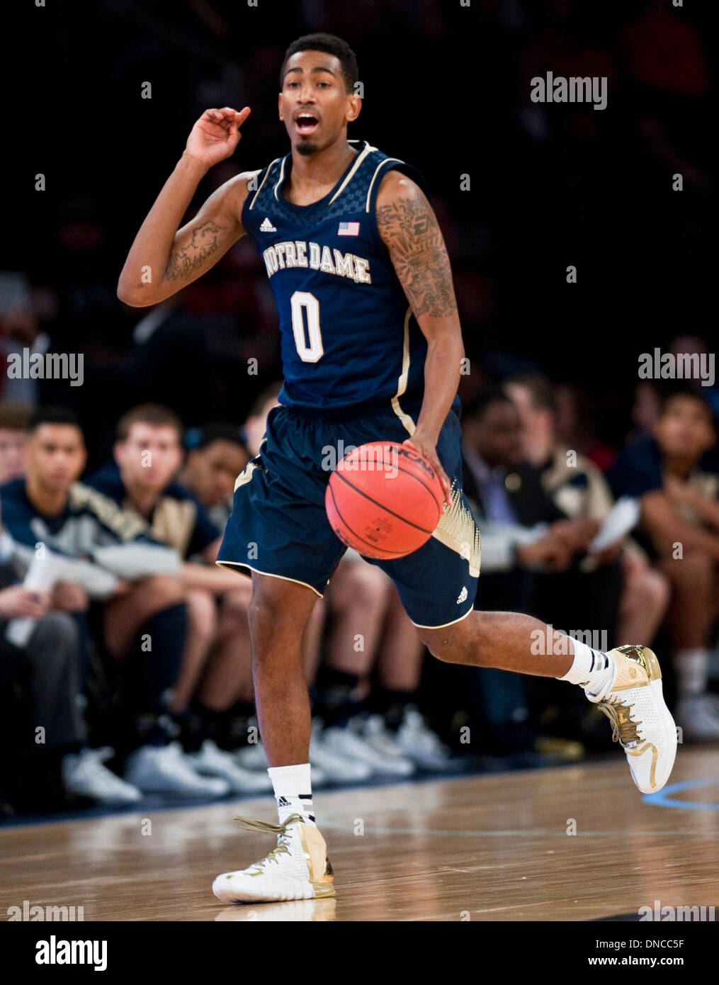New York, New York, USA. 21st Dec, 2013. Notre Dame's guard Eric Atkins ...